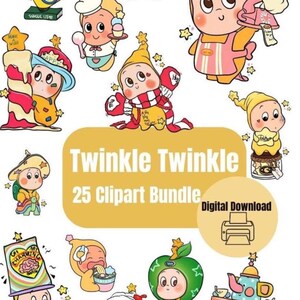 25 Twinkle Twinkle Clipart Bundle | PNG Clip Art | Instant Digital ...