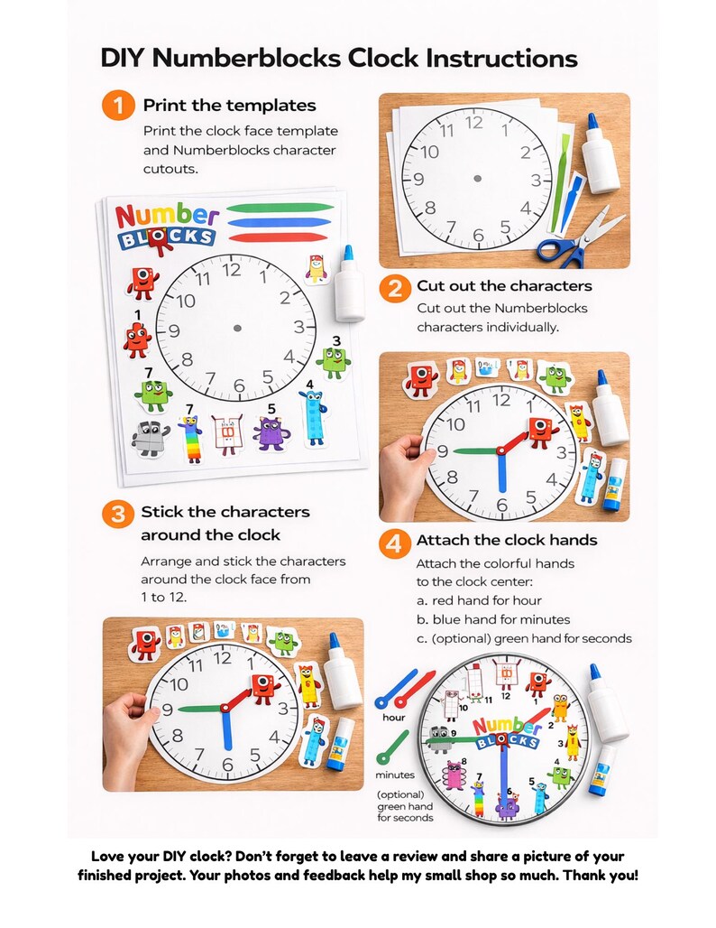 Numberblocks DIY Clock Craft | Kids Learning Activity (PDF Download ...