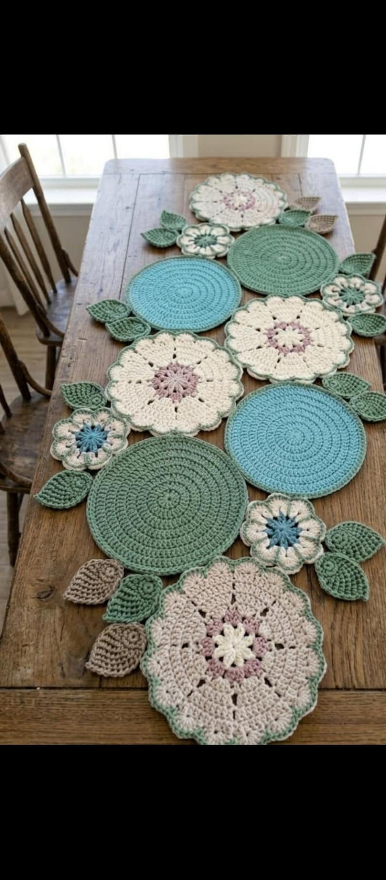 Floral Crochet Table Runner Pattern, Boho Flower Motifs, Step-by-step ...
