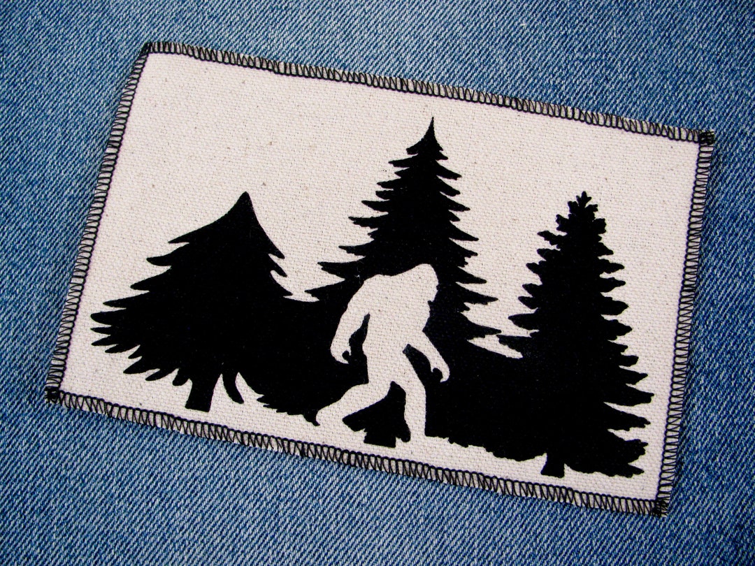 Handmade Bigfoot Canvas Patch, Funny Sasquatch, Finished Edge, Hand ...
