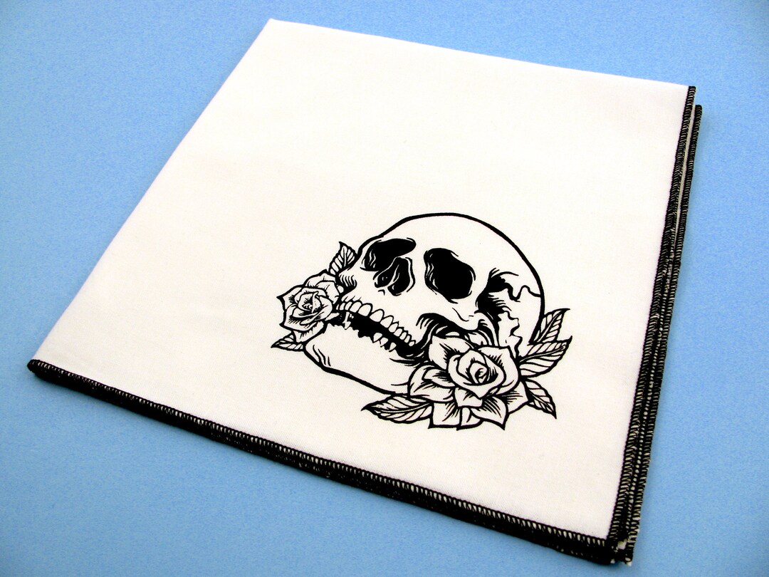 Handkerchief Mens Cotton Hanky With Hand Printed TATTOO - Etsy