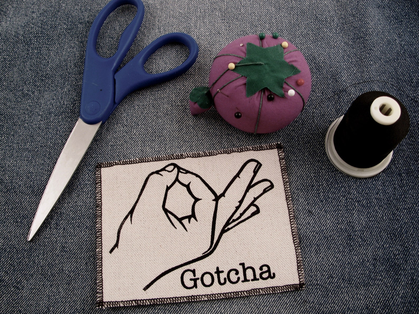 One Gotcha Prank Canvas Patch Finished Edge Any Color You - Etsy