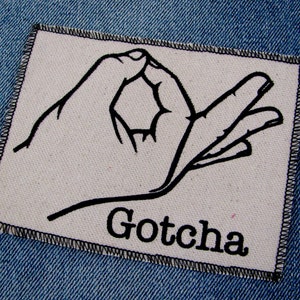 One Gotcha Prank Canvas Patch, Finished Edge, Any Color You Choose ...