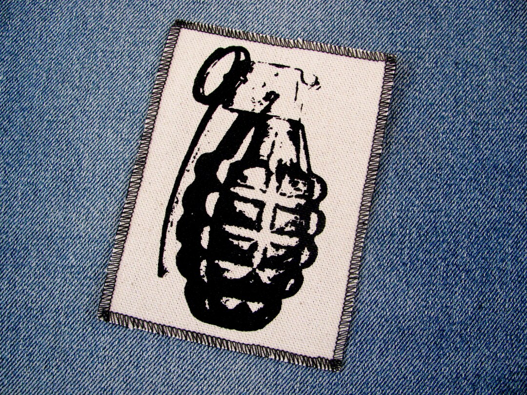 Handmade Grenade Canvas Patch, Finished Edge - Etsy