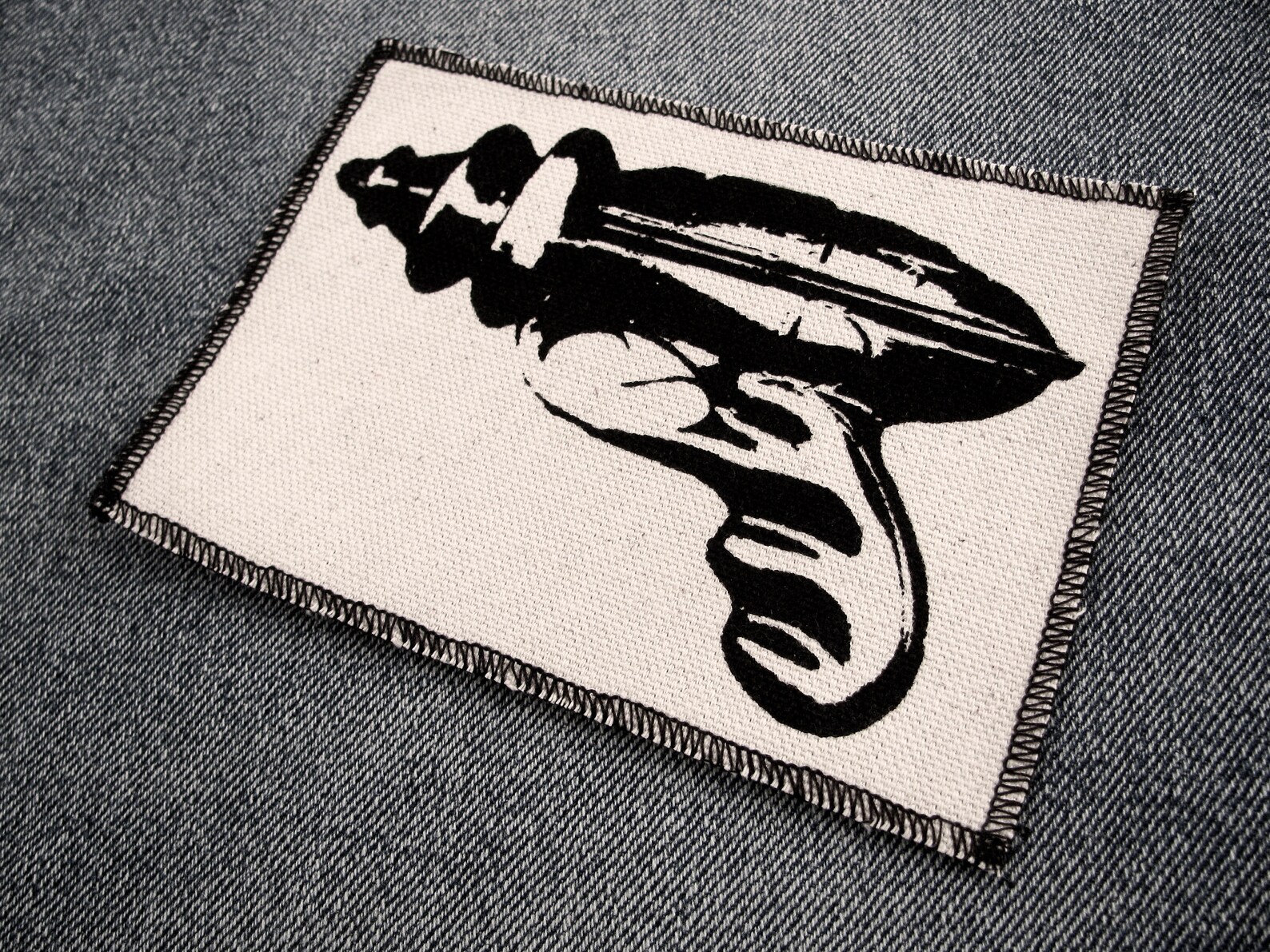 One Ray Gun Canvas Patch Finished Edge Any Color You Choose - Etsy