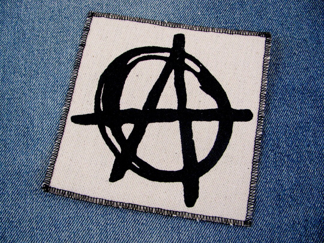 Handmade Anarchy Symbol Cotton Canvas Patch, Finished Edge, Hand ...