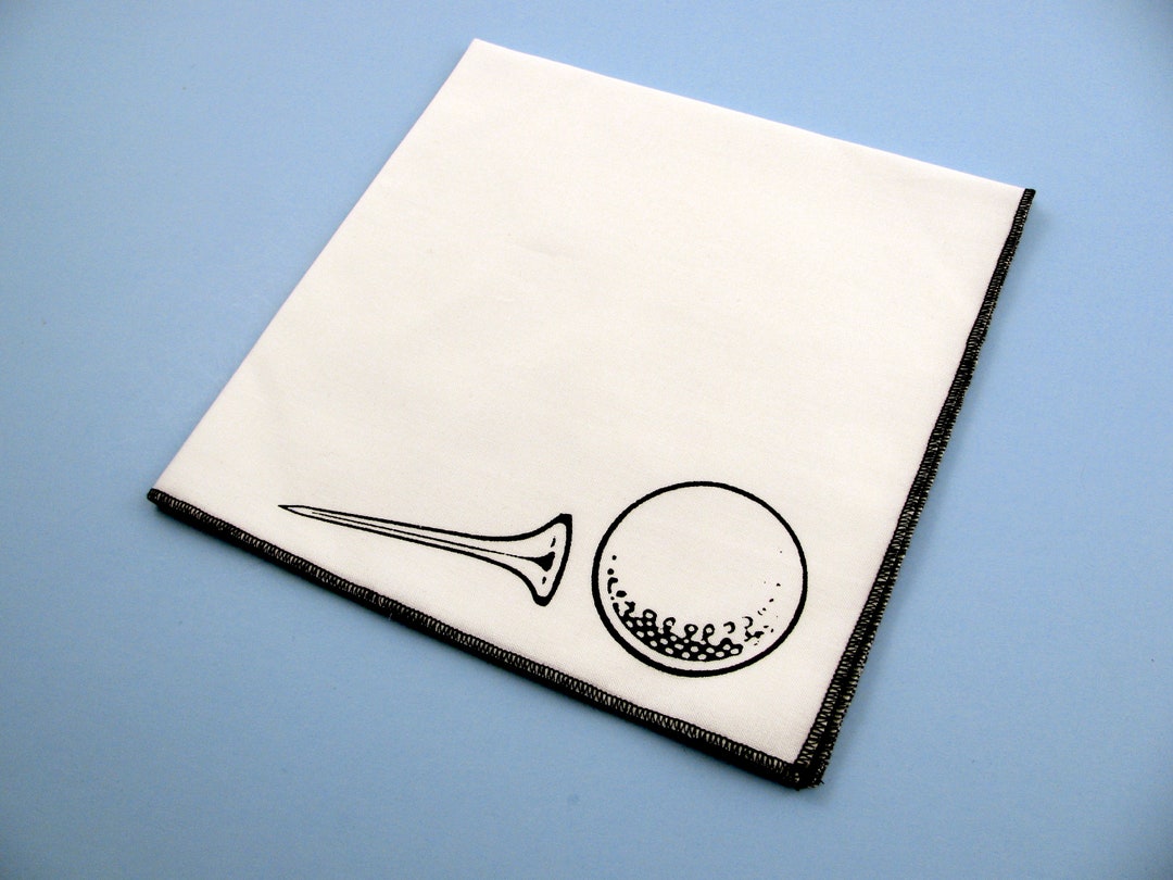 Handkerchief- Mens Cotton Hanky With Hand Printed GOLF BALL. Soft ...