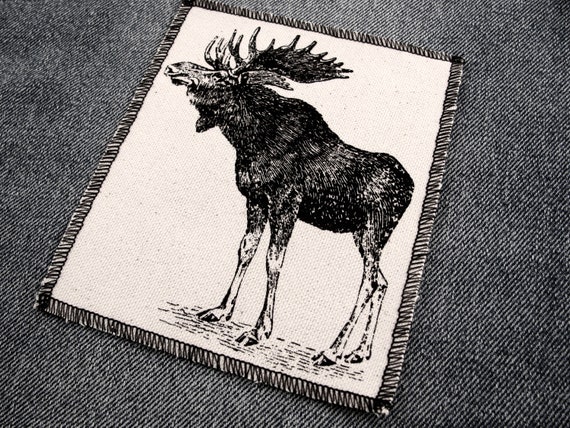 One Moose Canvas Patch Finished Edge Any Color You Choose | Etsy