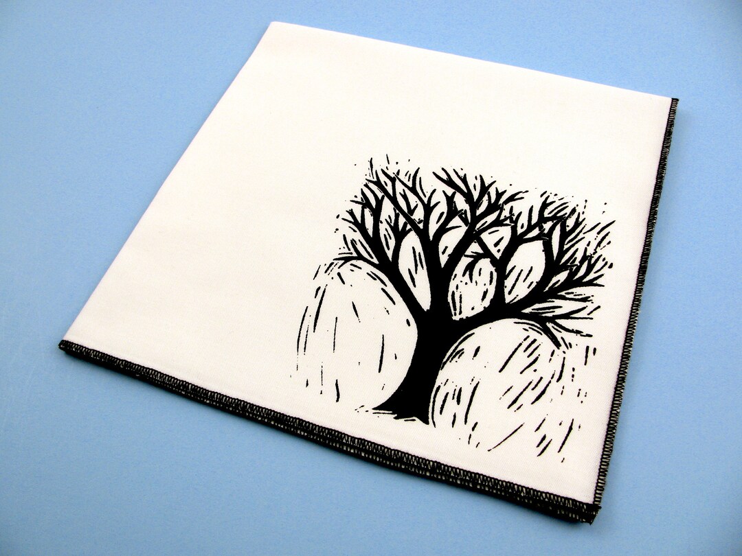 Handmade Cotton Handkerchief - Tree Print, Soft Durable Cool Cotton ...