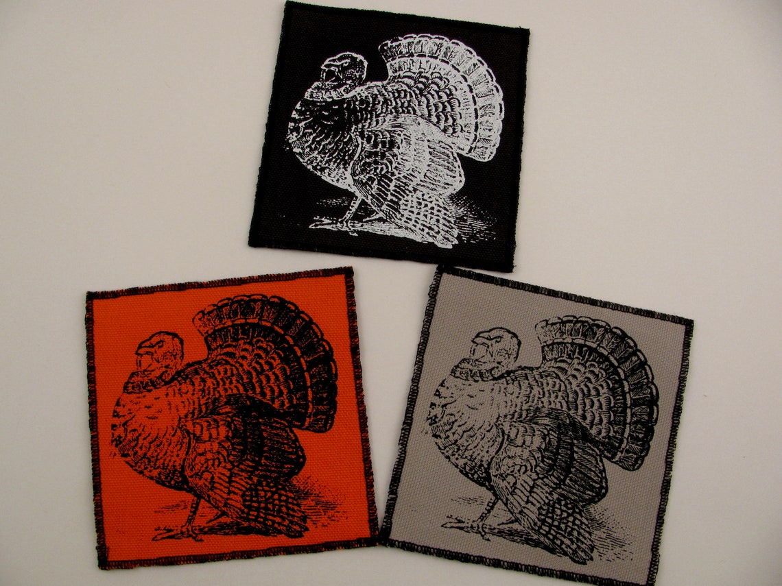 One Turkey Canvas Patch Finished Edge Any Color You Choose | Etsy