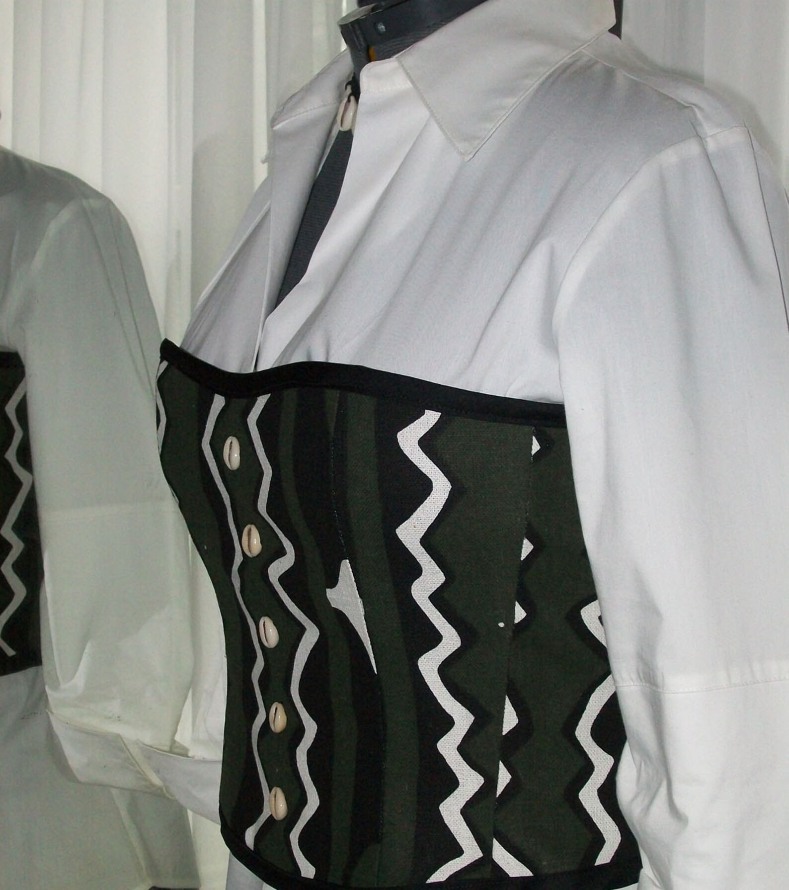 African Mudprint Corset Top *CUSTOM* Cowrie Shell Embellished Ethnic ...