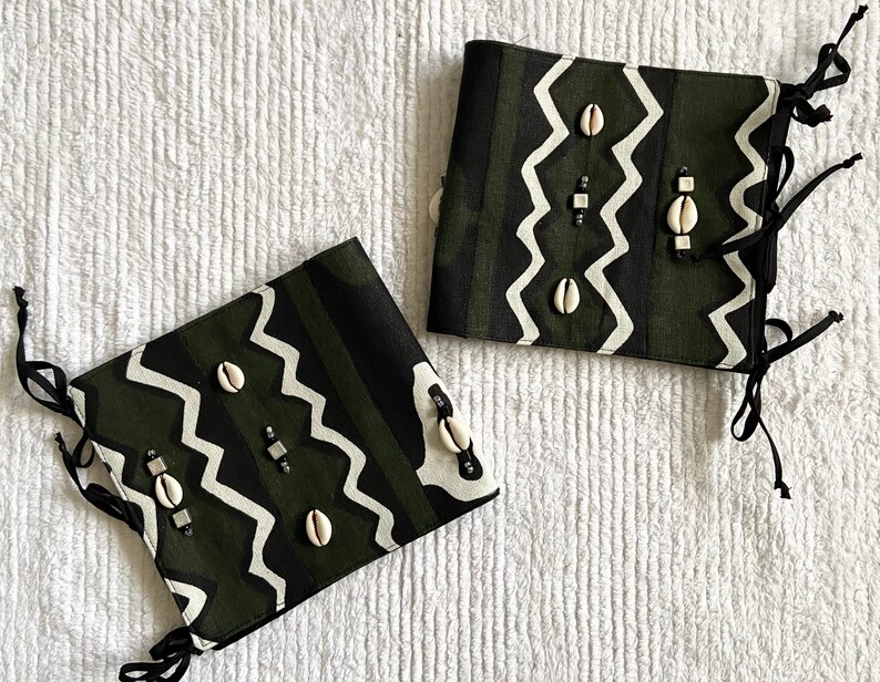 African Mudprint Cowrie Corset Boot Cuffs | Boho Ethnic Boot Covers ...