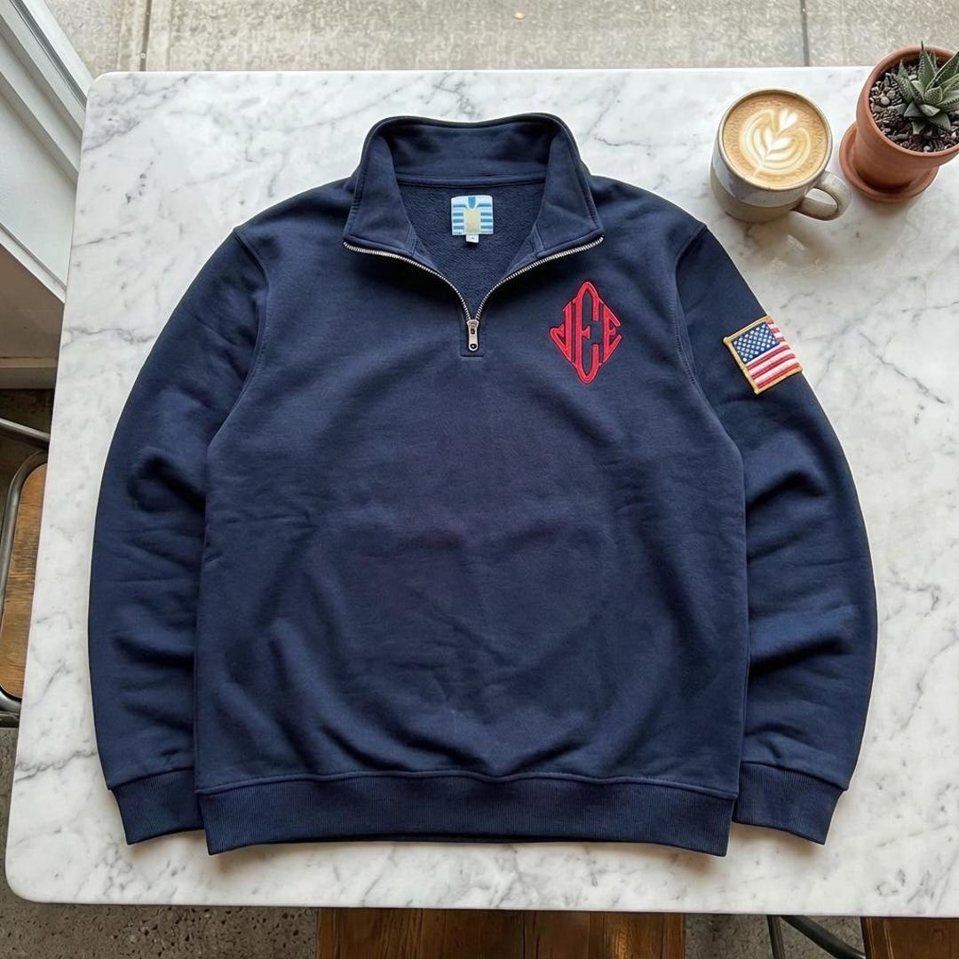 Embroidered J.E.E. Quarter Zip Pullover | Jeffrey Epstein | Dark Humor ...