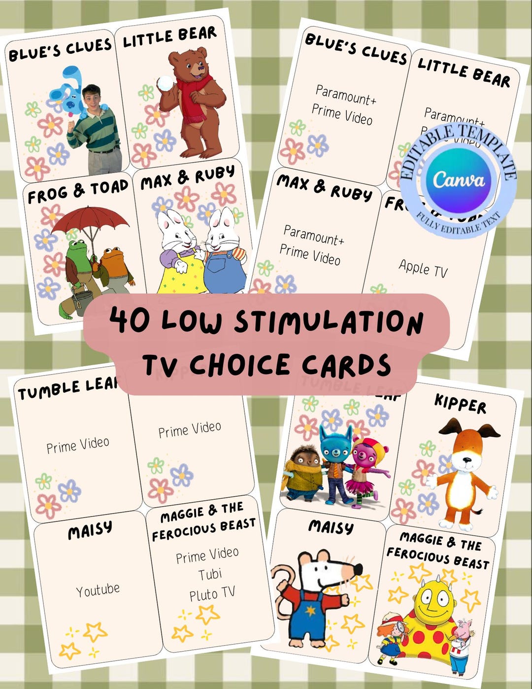 Low Stimulation TV Choice Cards - Etsy
