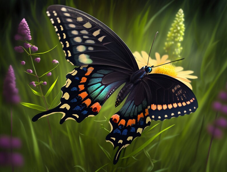 Black Swallowtail Butterfly Aspect 4x3 Full Color Wall Print - Etsy