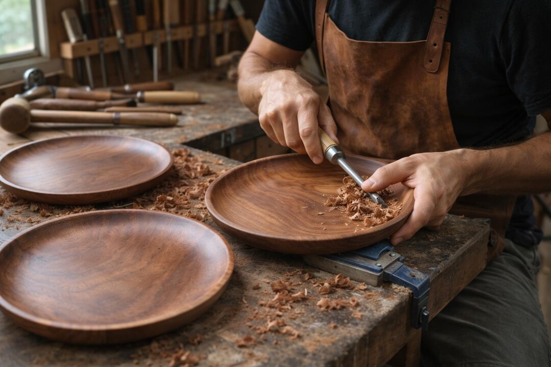 Handcrafted Large Wood Plate in Cherry or Walnut – Food Safe Finish - Etsy