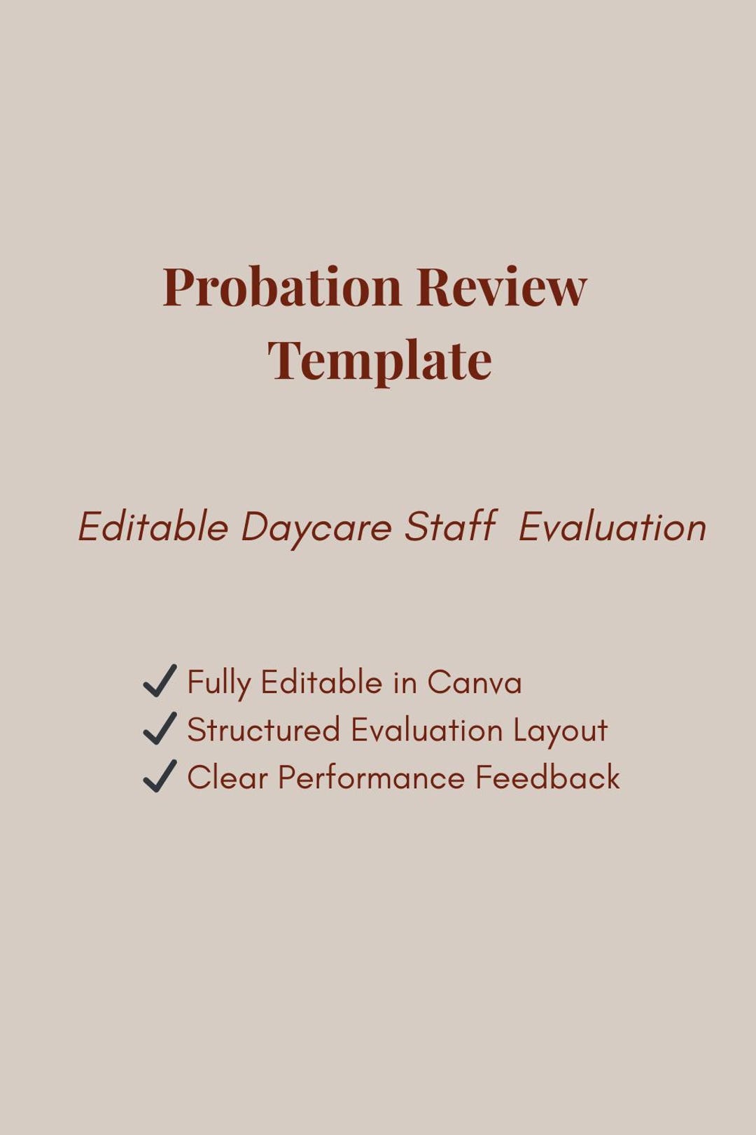 Daycare Staff Evaluation Form | Editable Employee Review (canva ...