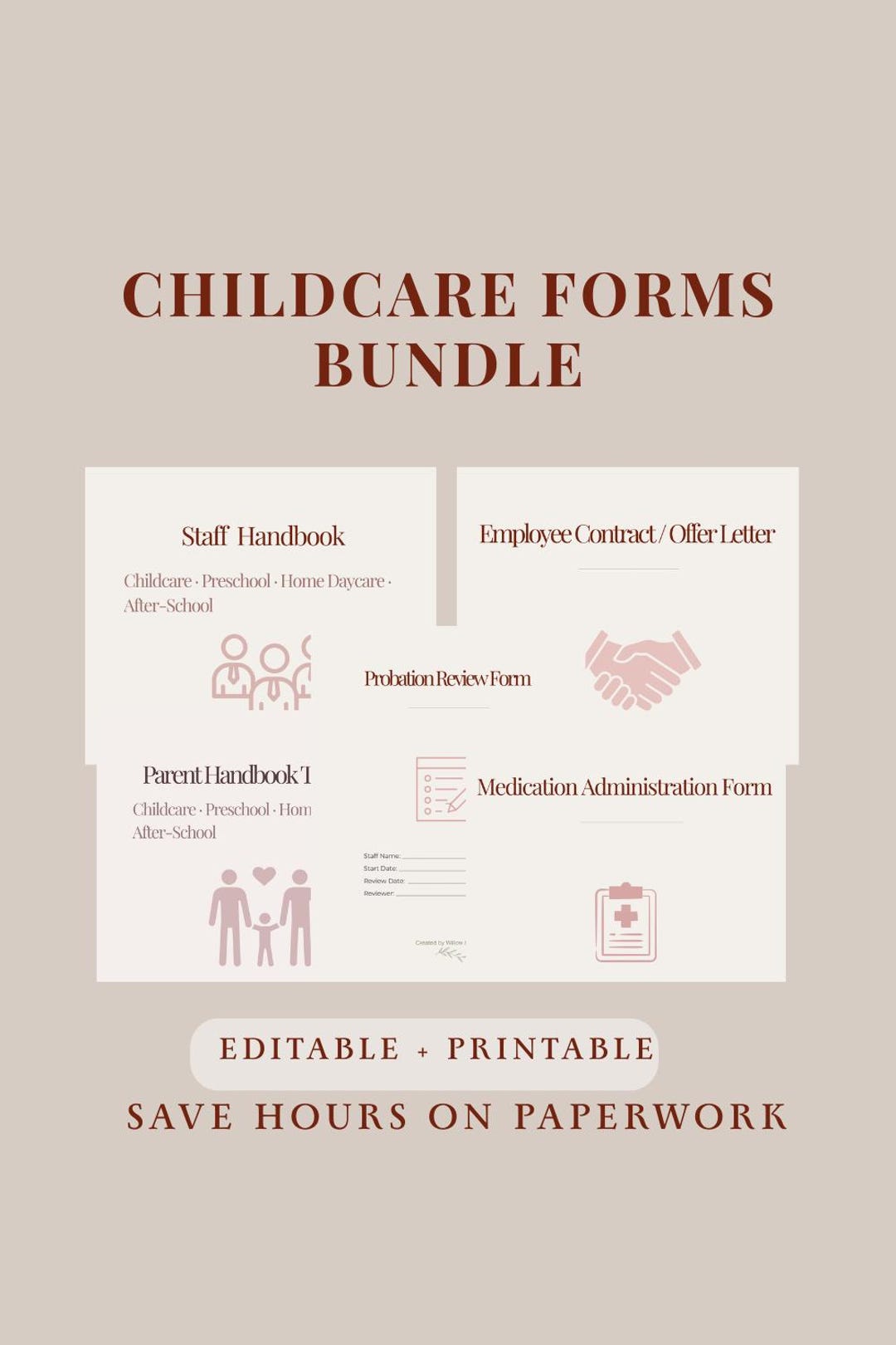 Daycare Forms Bundle + Handbooks | Editable Canva Childcare Templates ...
