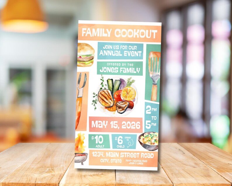 FUN, Digital Family Cookout Invitation Template! - Etsy