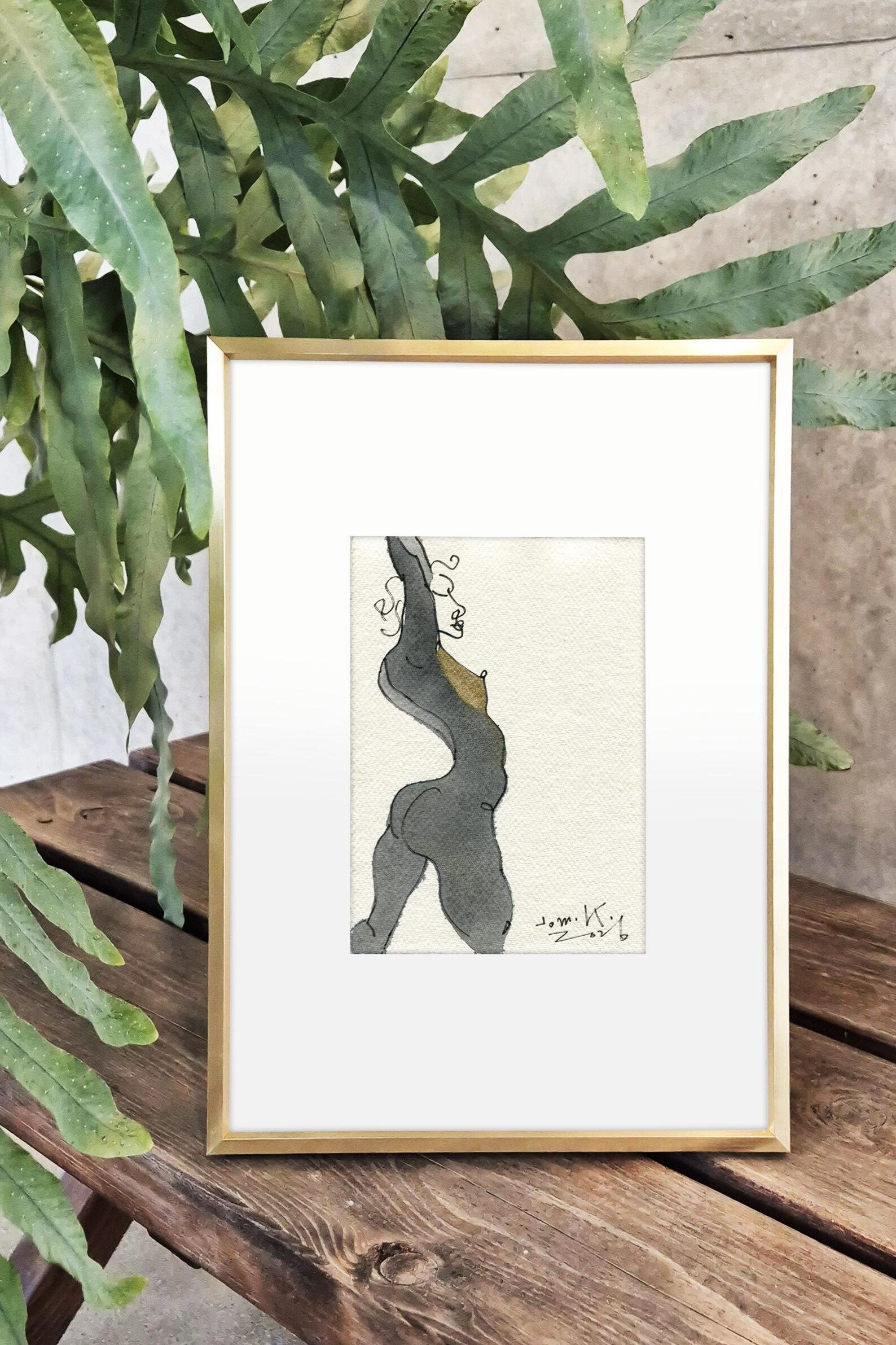 Watercolor Female Figure Drawing | Printable Digital Wall Art - Etsy
