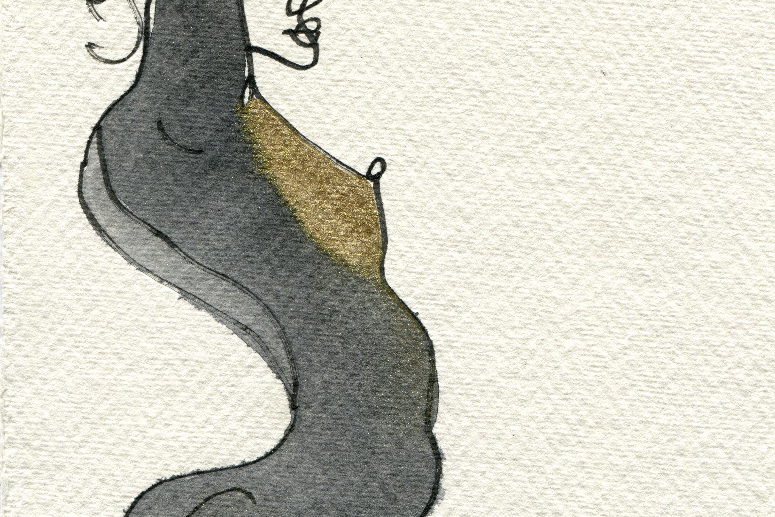 Watercolor Female Figure Drawing | Printable Digital Wall Art - Etsy