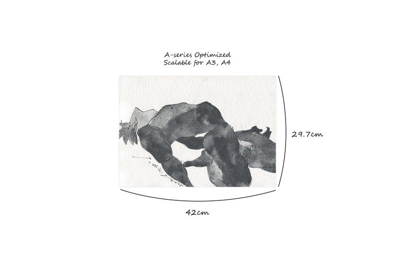 Graphite Watercolor Male Figure Drawing | Printable Digital Wall Art - Etsy