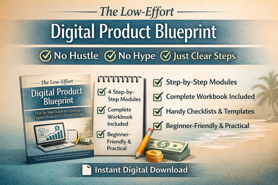 Low-effort Digital Product Blueprint | Step-by-step Guide to Creating ...