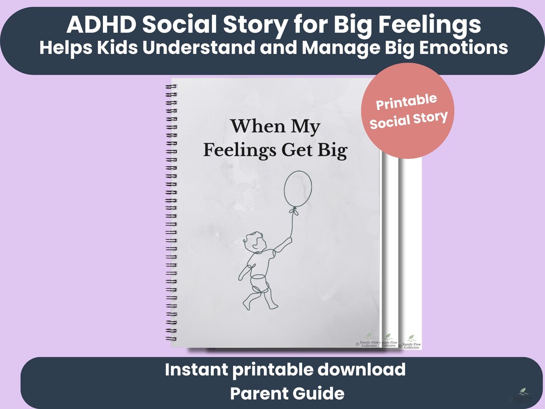 ADHD Big Feelings Social Story Printable | Emotional Regulation Story ...