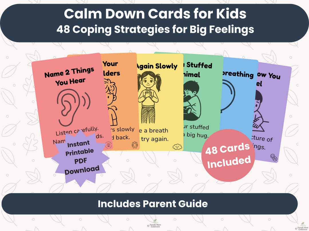 Calm Down Cards for Kids | Coping Skills Cards | Emotional Regulation ...