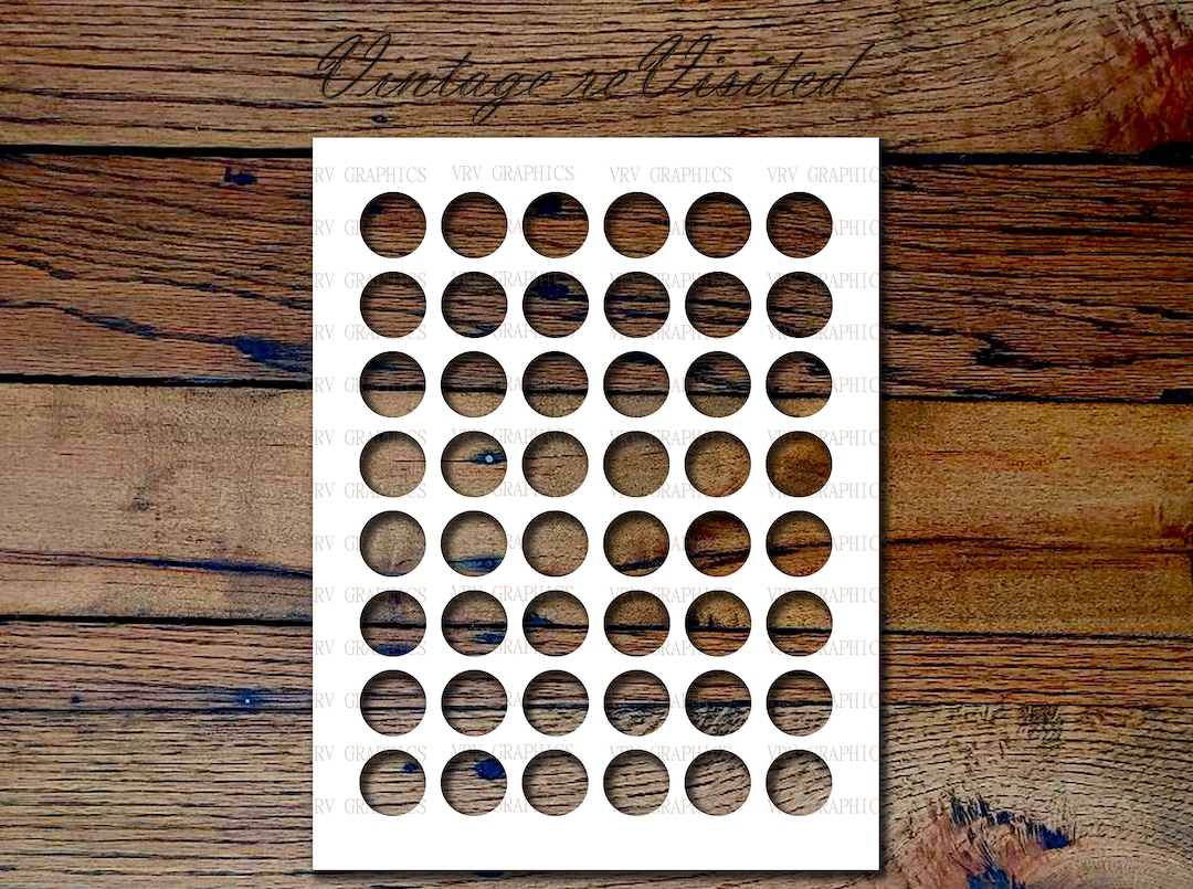 1 Inch Circle Template Collage 48 Panes PNG - PSD Instant Digital ...