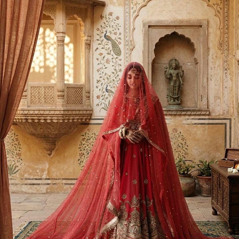 Red Veil Nikah - Etsy