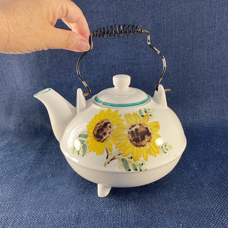 Sunflower Ceramic Teapot - Etsy