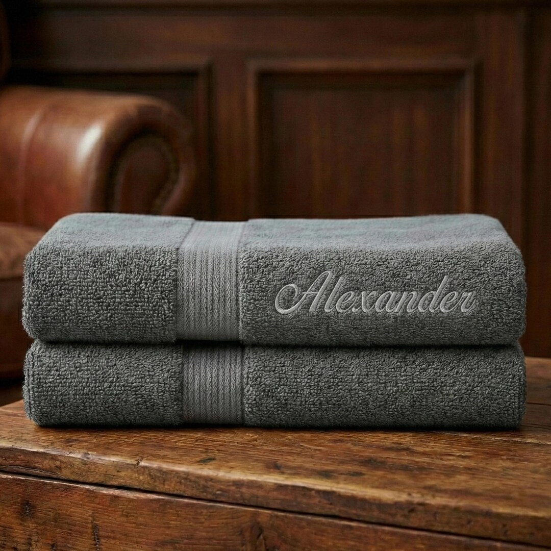 Embossed Personalized Hand Towel, Custom Embroidered Bath Towel - Etsy