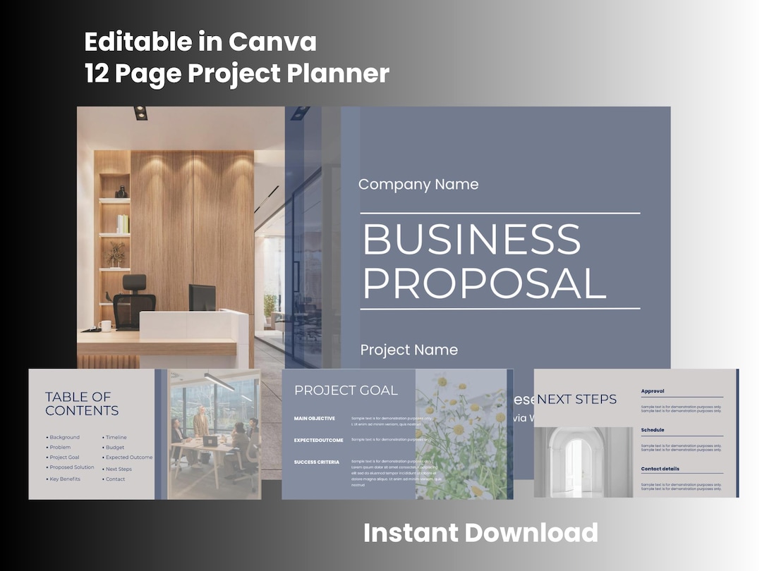 Internal Presentation Template for Canva | Minimal Business Proposal ...