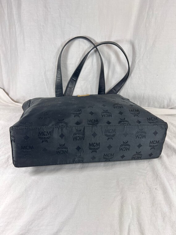 MCM Vintage Authentic Monogram Black Canvas Tote Shou… - Gem