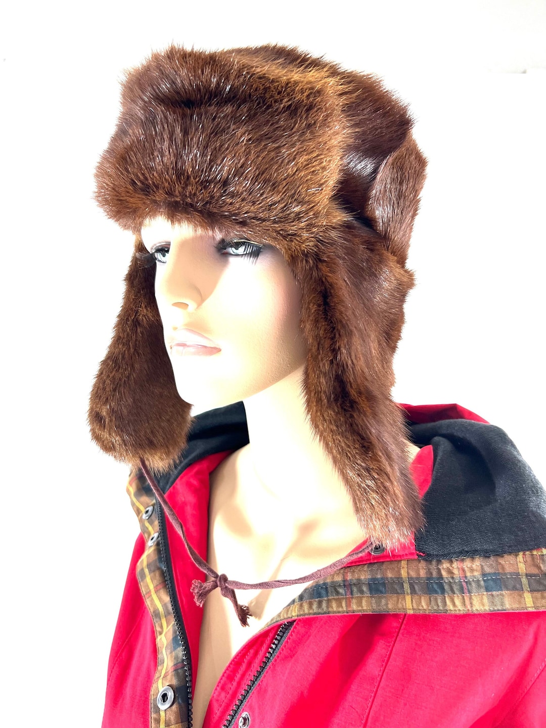 Brown Russian Real Fur Vintage Trapper Ushanka Unisex Hat - Etsy