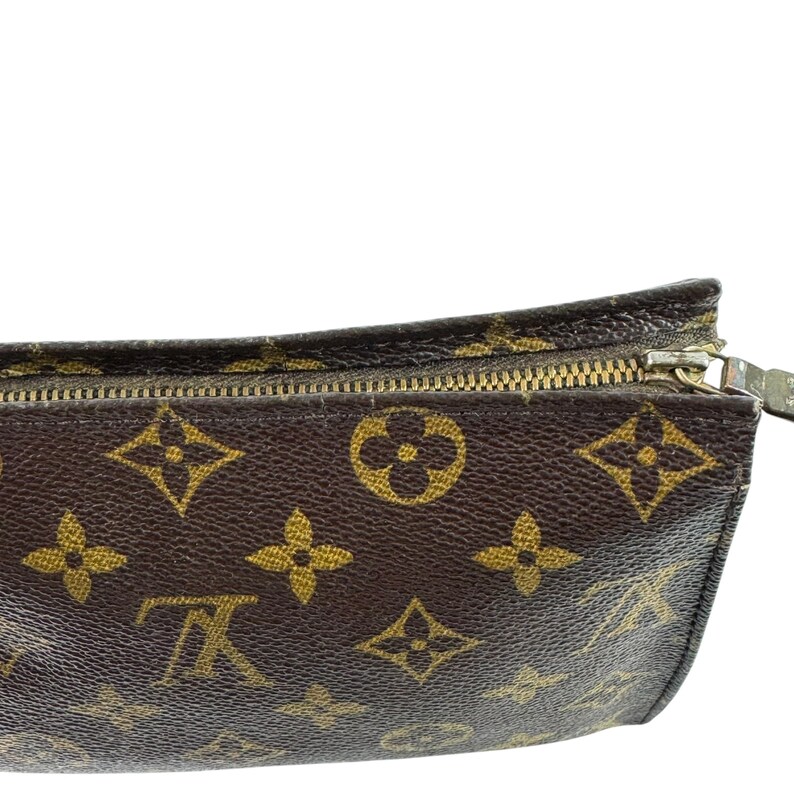 80's LOUIS VUITTON Authentic Monogram Brown Canvas Toiletry Bag Made in ...