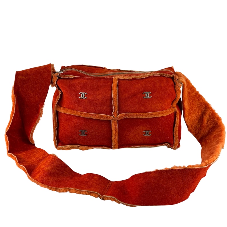 CHANEL Orange CC Shearling Suede Reissue Shoulder Bag Made in Italy - Etsy