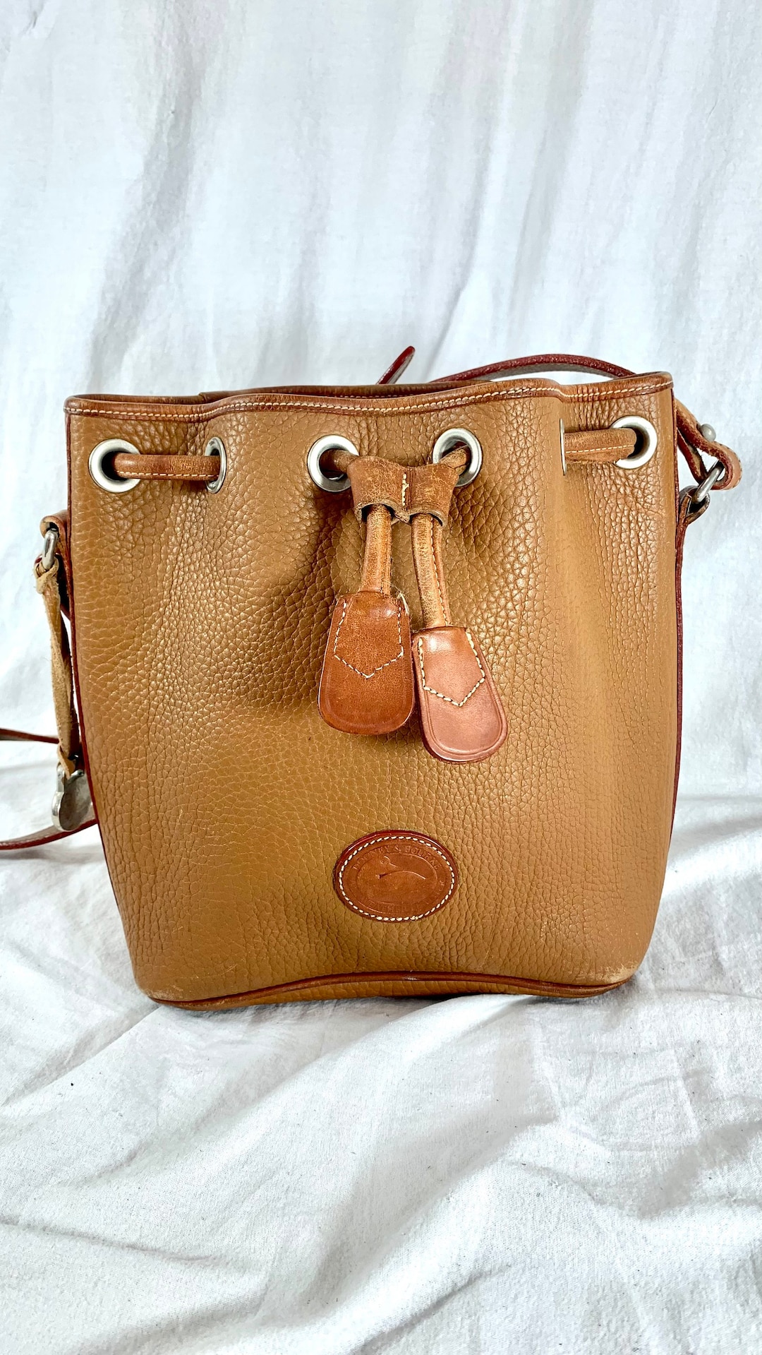 DOONEY and BOURKE Drawstring Authentic Vintage Tan Leather Drawstring ...