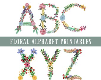 Floral alphabet | Etsy