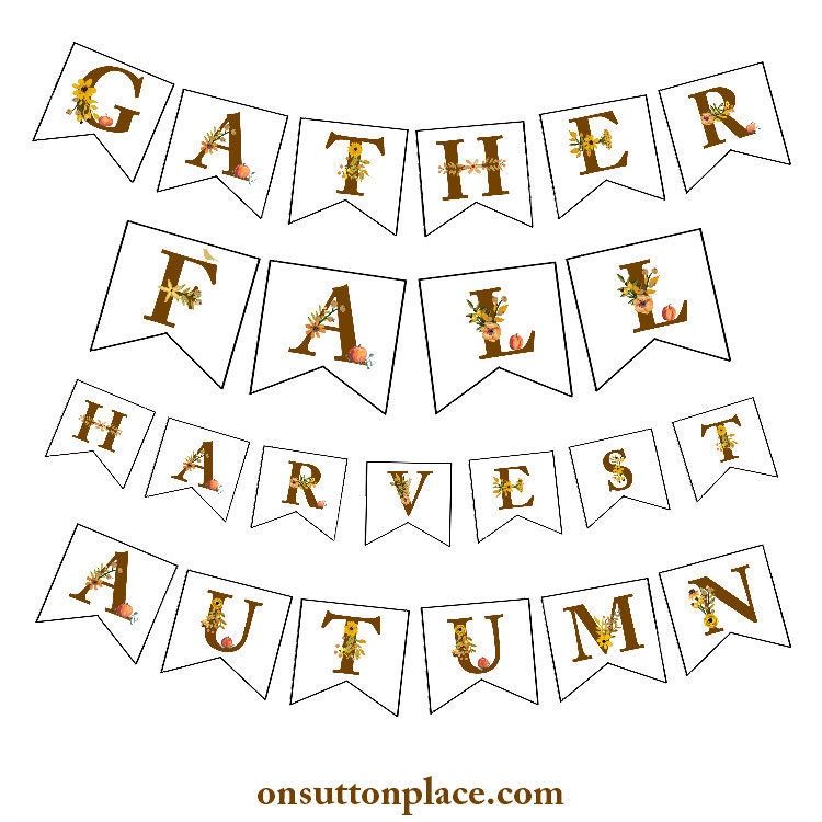 Fall Floral Alphabet Printables Fall Clipart Fall Letter - Etsy