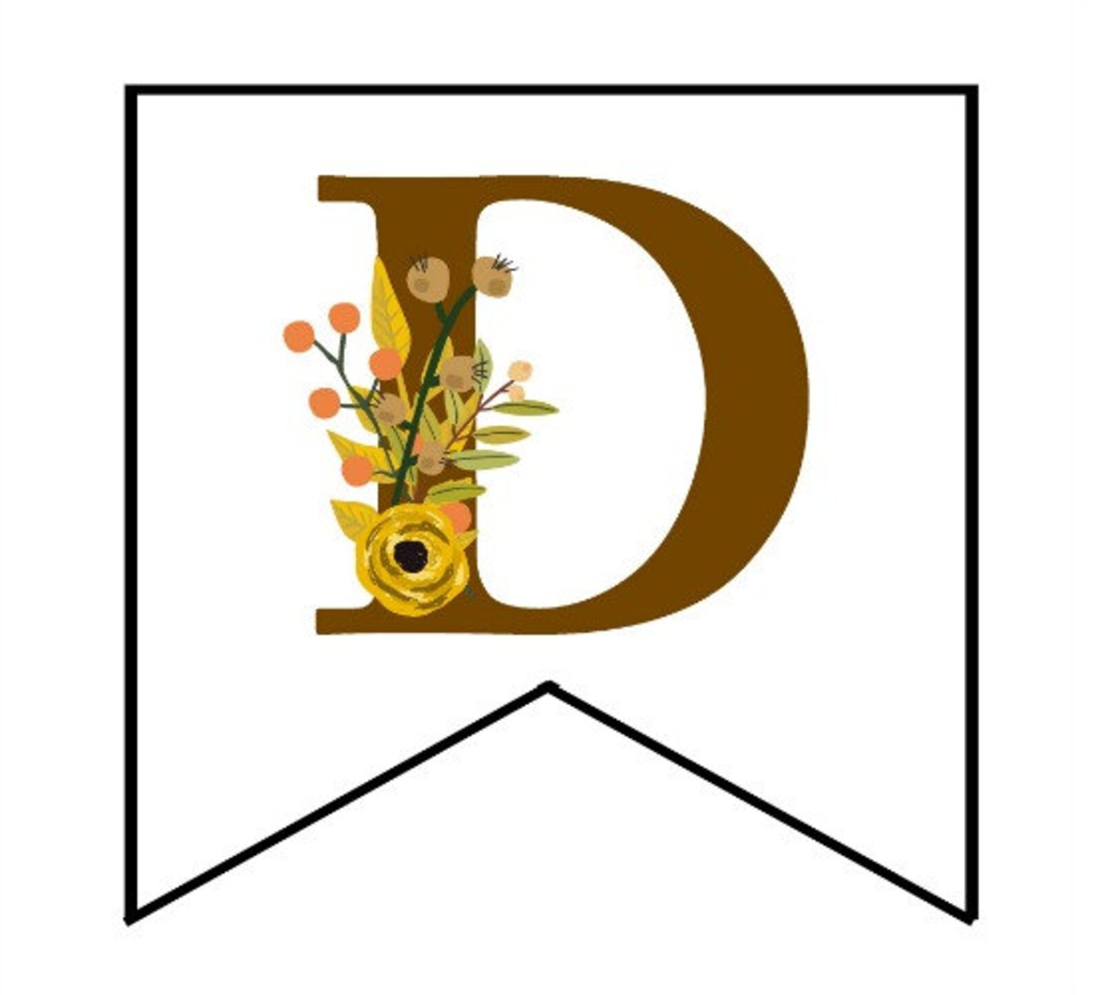 Fall Floral Alphabet Printables Fall Clipart Fall Letter - Etsy