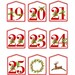 DIY Christmas Advent Calendar Red Printable Numbers 1 25 - Etsy Canada