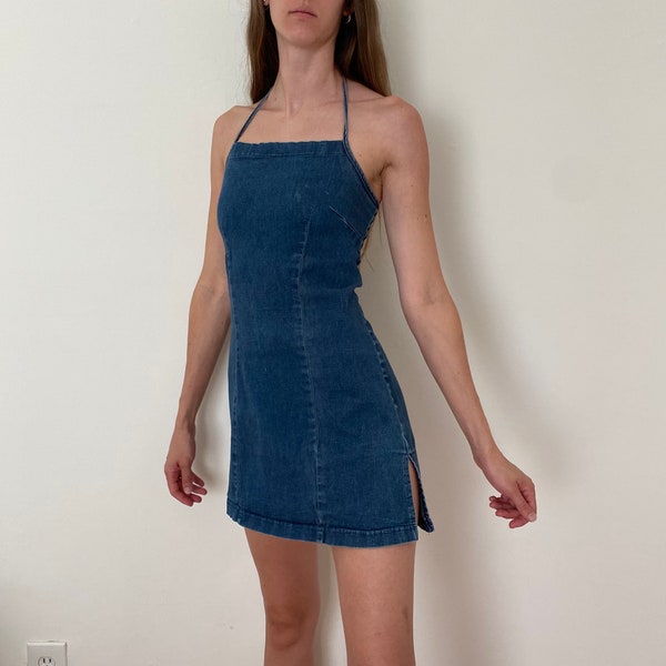 Denim Halter Dress - Etsy