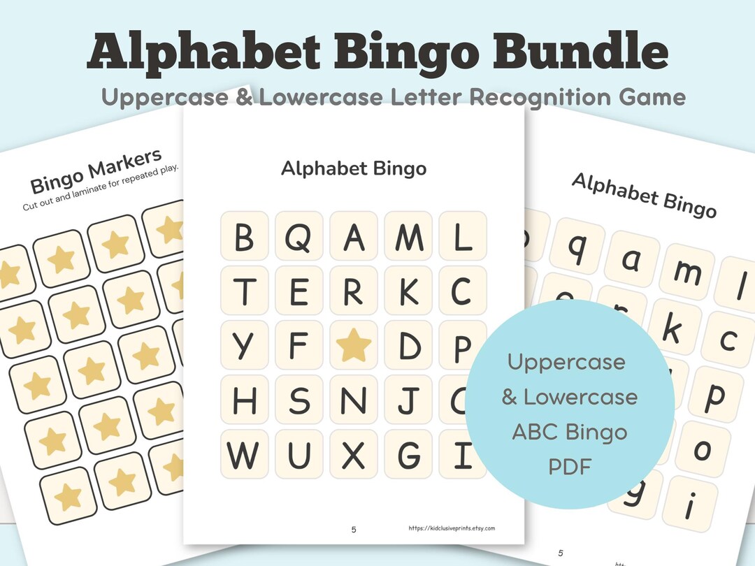 Uppercase & Lowercase Alphabet Bingo | Letter Recognition Game ...
