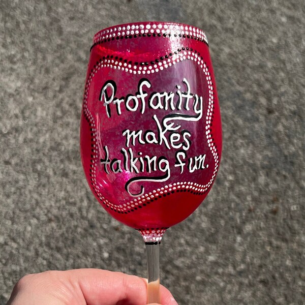 Profanity Wine Glass - Etsy