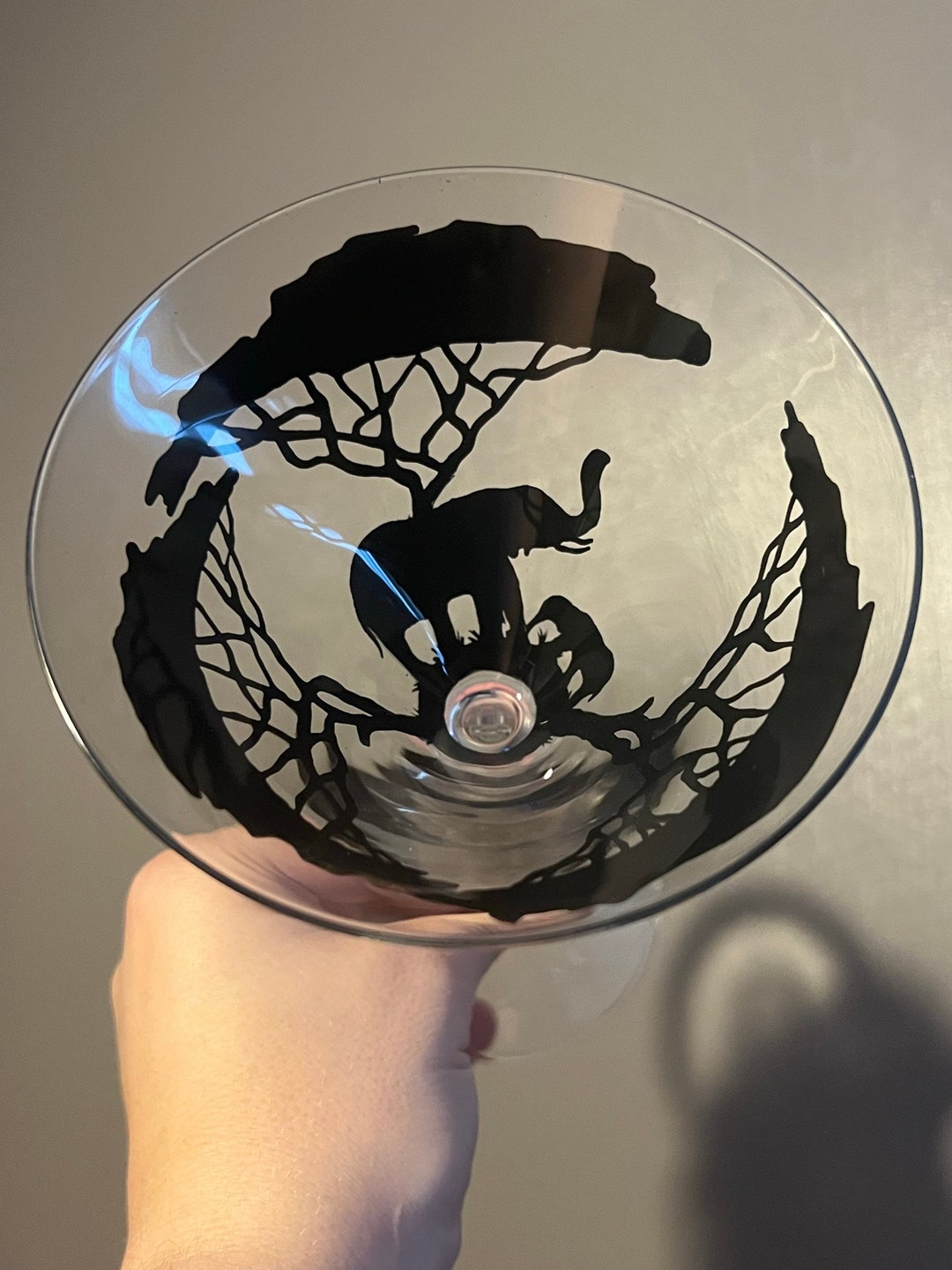 1 Hand Painted Elephant Martini Glass - Etsy