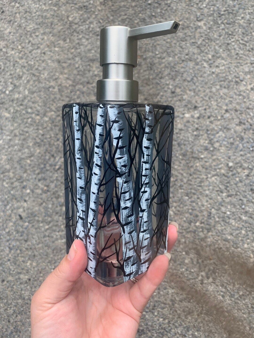 1 Hand Painted Birch Tree Soap Dispenser - Etsy