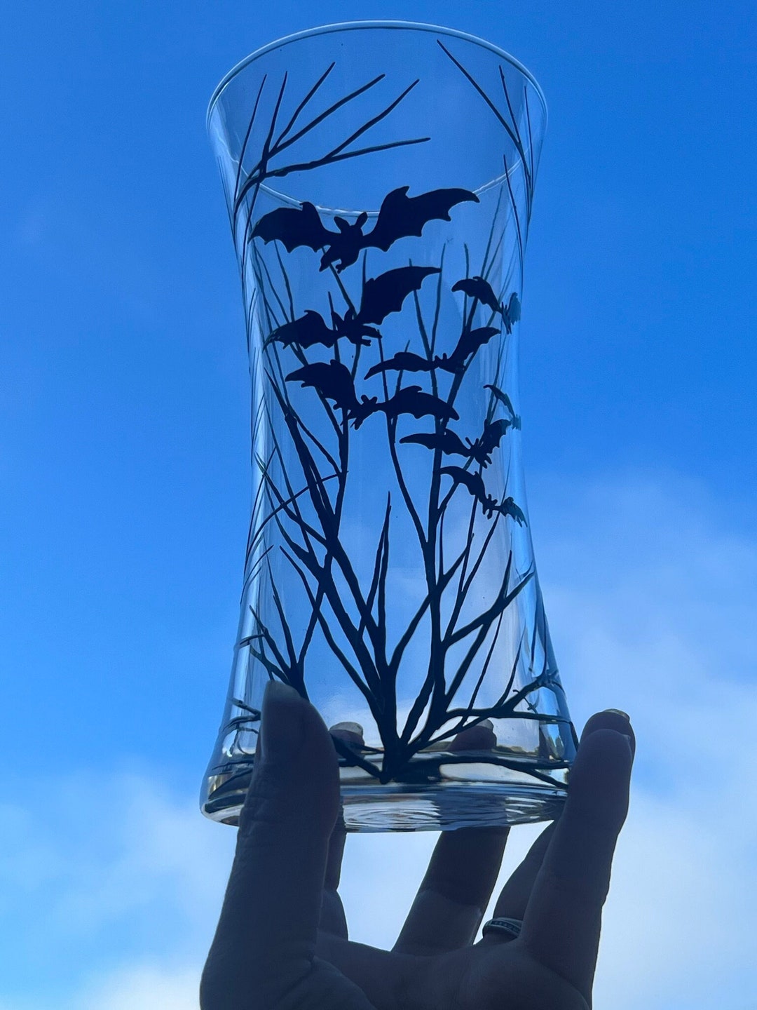 Hand Painted Bats Vase - Etsy