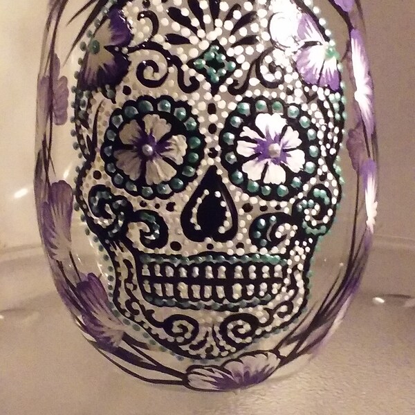 Skull Wine Glass Etsy
